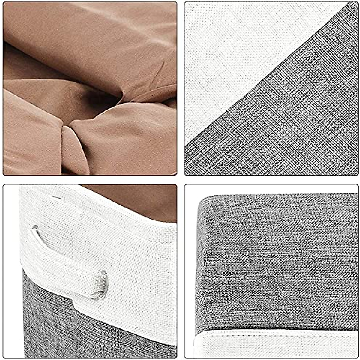 FJZFING Collapsible Dog Pet Toy Box Accessory Storage Bin with Handles, Organizer Storage Basket for Pet Toys, Blankets, Leashes, and Embroidered Dog Toys Grey