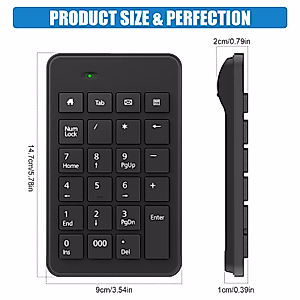Wired 10-Key USB Keypad Number Pad – Portable Numeric Keypad Keyboard for Laptop, PC and Desktop | Computer Accessories Numpad for ChromeBook Surface Notebook MateBook - Essential Office Data Entry