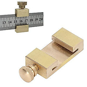Fdit Ruler Stops Fences, Brass Scribe Steel Ruler Positioning Limit Block Angle Line Scriber Locator Woodworking Equipment