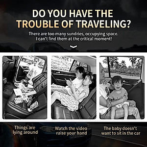 Can Backseat Car Organizer, Protector Kick Mats Table Tray Foldable Dining Table with Tablet Holder Travel Accessories Organizer 1 Pack