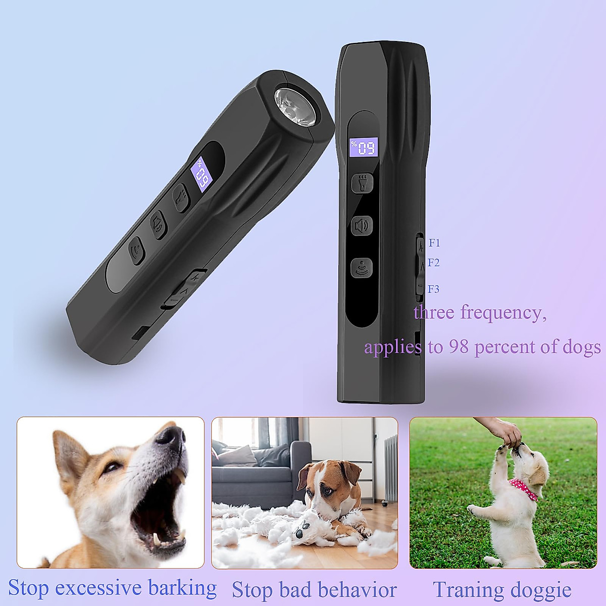 2024 Dog Bark Deterrent Device, Anti-Bark Device for Dog Training & Behavior Aid, No Need to Yell or Pat, Simply Point at The Dog Within 35ft, Ultra-Bright LED Flashlight | Bark Collar Alternative