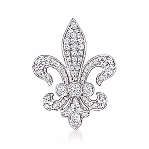 Ross-Simons 1.00 ct. t.w. Diamond Fleur-De-Lis Pin in Sterling Silver