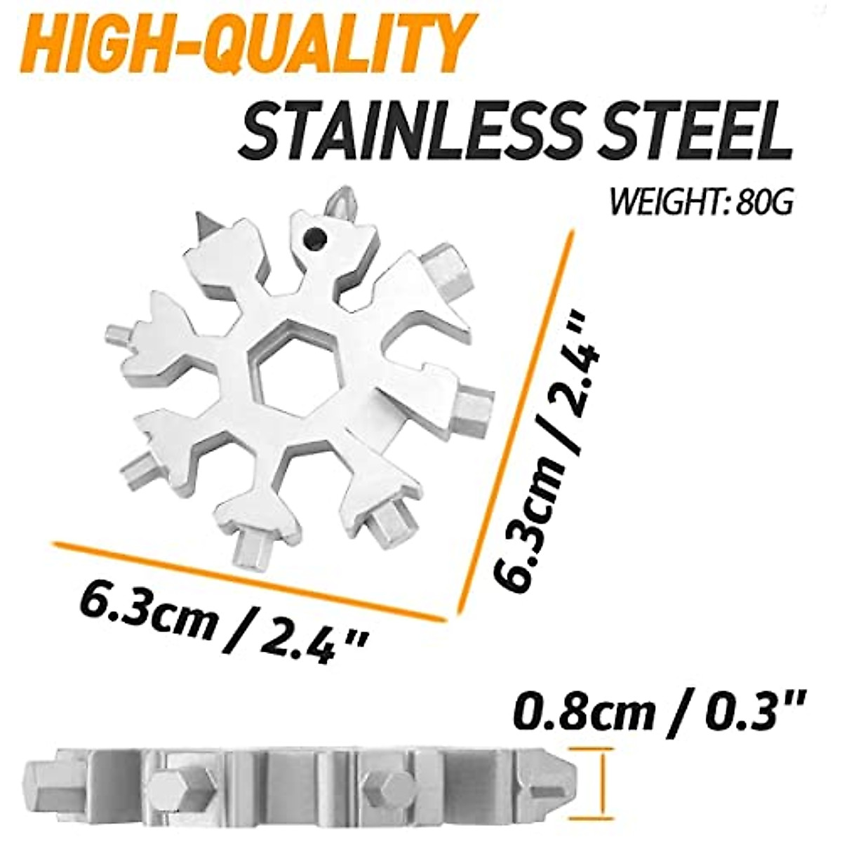 Stocking Stuffers Gifts for Men, KEEDAS 18-in-1 Snowflake Multi Tool Bottle Opener/Flat Phillips Screwdriver Kit/Wrench, Cool Gadgets for Men, Gifts for Dad on Fathers Day, Unique Christmas Gifts