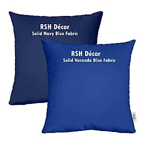 RSH DECOR: Deep Seating Loveseat Cushion Set | 46” x 26” Loveseat | All-Weather Spun Fabric | Outdoor Foam Settee and Pillow Back Cushions for Patio Furniture | Navy Blue