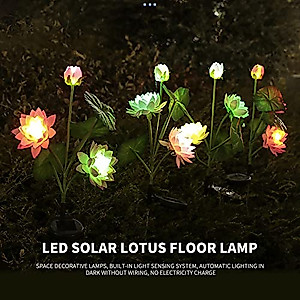 Lotus Solar Lamp, 2PC Solar Lotus Flower Lights, Solar Outdoor Lights Waterproof, Led Lotus Lamp for Pathway Garden Patio Yard Decoration, Solar Decorative Lights Unique Gifts for Mom Women (Pink)