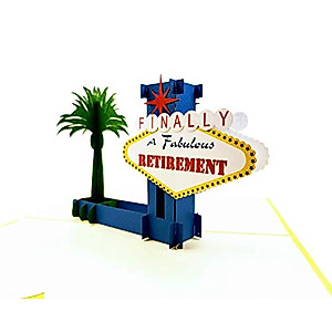 iGifts And Cards Awesome Happy Retirement Las Vegas 3D Pop Up Greeting Card – Miss You, Farewell, Retire, Special, Best Wishes, Fun, Unique, Funny, Good Bye