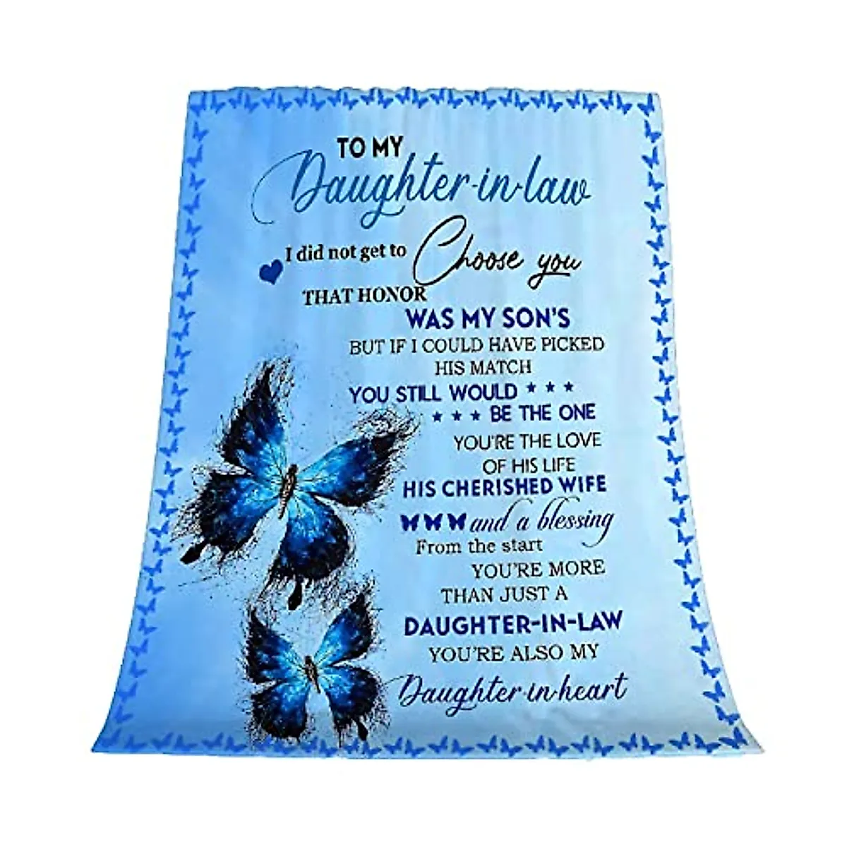 to My Daughter in Law Throw Blanket, Super Soft Fluffy Flannel Fleece Blanket Gifts for Daughter in Law Fit for Sofa Chair Bed Office Couch Travelling Camping Picnic Gift All Season 80"x60" for Adult