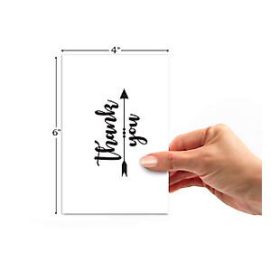 Cavepop 36 Pack Card Box Assorted Thank You Cards with Envelopes, Black and White Handwritten Blank Cards for a Greeting, Notes, Gifts with Envelopes for Wedding, Baby and Bridal Shower