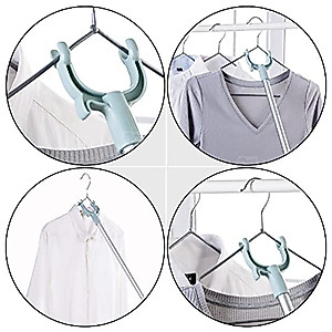 BESPORTBLE Closet Pole Closet Reacher Pole Clothing Hanger Shepherds Hook Telescoping Closet Pole Garment Poles for Closet Shelf Ceiling Closet Rod Extender Hanging