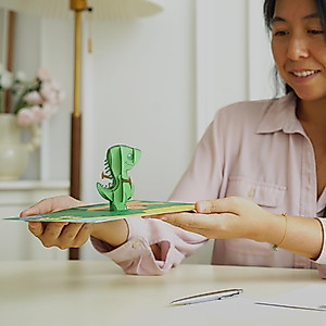 Dirty Pop Cards,T-Rex "I Love You This Much" 3D Popup Greeting Card,Anniversary, Valentines Day, Birthday Cards for Husband, Wife, Boyfriend, Girlfriend, BFF and More, 1 Notepaper, 1 Envelope