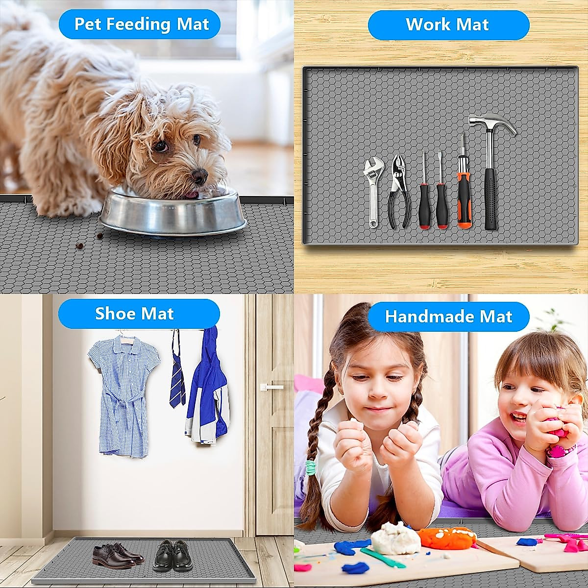 Under Sink Mat Under the Sink Cabinet Protection Mat Sink Mats for Kitchen 34"x22" Flexible Rubber Mat Cabinet Liner Drip Tray with Lips for Leaks Waterproof