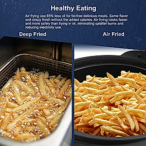 Elite Gourmet EAF4700 Digital 5Qt Air Fryer, Sears, Bakes, Roasts, Top & Bottom Heating Oil-Less Healthy Cooker, Temp/Timer Settings, PFOA-Free, Includes Recipes, Black