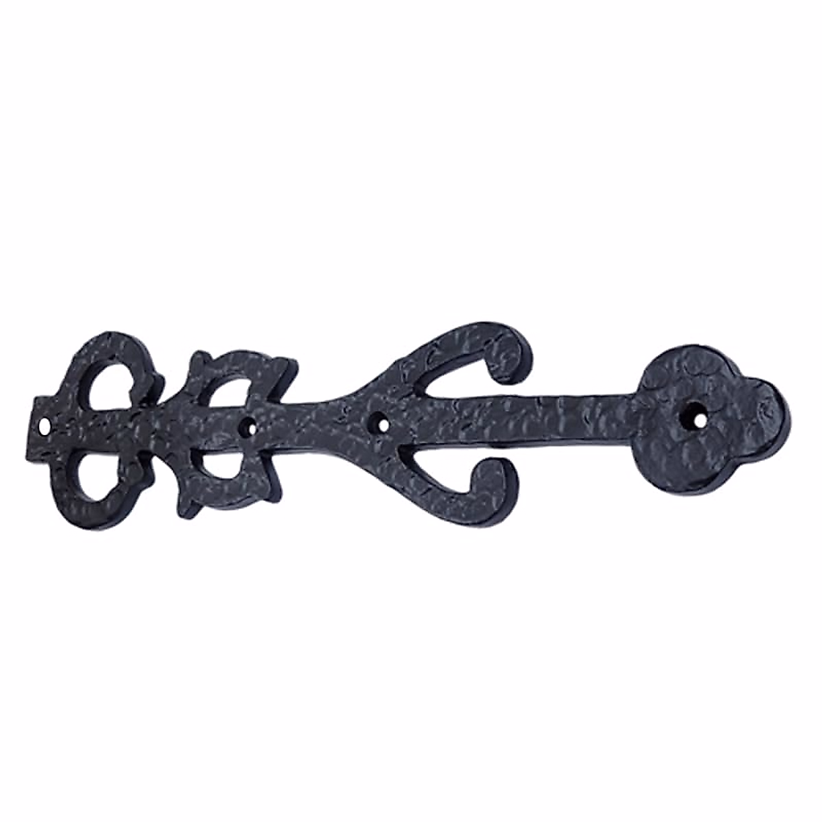 Adonai Hardware 12 Inch Izehar Heavy Duty Antique Aluminium Strap False/Faux/Dummy Hinge Fronts (4 Pack, Black Powder Coated) for Vintage Barn Doors, Gates, Furniture, Garage, Shutters and Fences