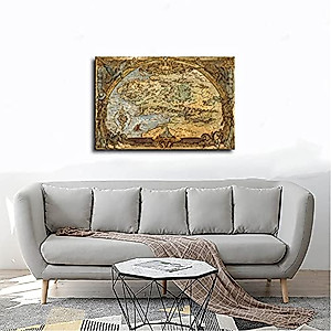 Map of Middle Earth, Lord Of The Rings Poster, Christmas Gifts, The Hobbit, Fantasy Map, Gift For Him, Christmas Decor, Middle Earth Canvas Canvas Poster for Room aesthetics postrer Bedroom Decor Spo