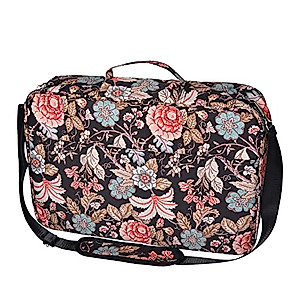 MEGREZ Portable Colored Pencil Case with Zipper, 160 Slots Large Capacity Pencil Bag Max Hold 480 PCS Pencils, Water Color Pencil Bag for Storing Sketch Pencils, Gel Pen Markers, Black Flowers