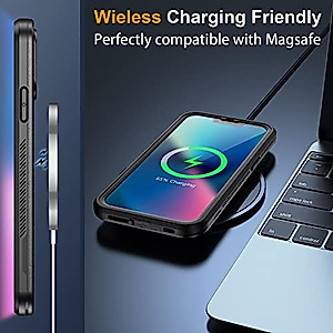 SPIDERCASE [Real 360 Designed for iPhone 13 Case Waterproof, Built-in 9H Tempered Glass Screen Protector [Dustproof] [12FT Military Dropproof][Full-Body Shockproof][IP68 Underwater] Case-Black