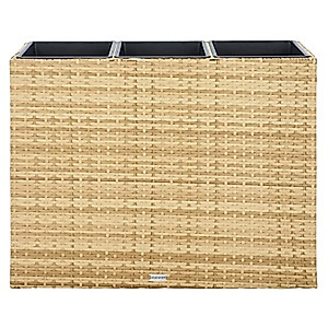 SAFAVIEH Outdoor Collection Rita Natural Woven Rectangular Flower Rack