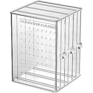 Sooyee Clear 3 Vertical Drawer Earring Display Stand Organizer(216 Holds 108 Pairs), Jewelry Hanger Storage Box