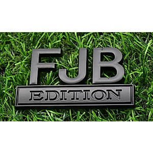 2pcs FJB Edition Emblem - Badgeslide The Original FJB Edition Emblem Fender Badge, Car Truck 3D Letter Emblem Badge Sticker Decal (Black)