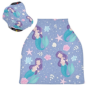 Nursing Cover Breastfeeding Scarf Mermaid- Baby Car Seat Covers, Infant Stroller Cover, Carseat Canopy(193)