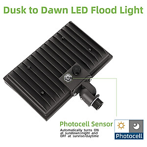 Tesoorda LED Flood Lights Outdoor, 40W LED Flood Light with Knuckle, 4400LM IP65 LED Security Light with Dusk to Dawn Photocell, 5000K Portable Outdoor Floodlights for Yard, Garden, Playground