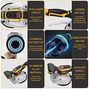 Cordless Tile Vibration Leveling Machine, for Dewalt 20V Max Battery, Yutesiri Portable Tiler Vibrator Tool with 8 Adjustable Speed,Digital Display for Floor,Tile,Wall (Battery NOT Include)