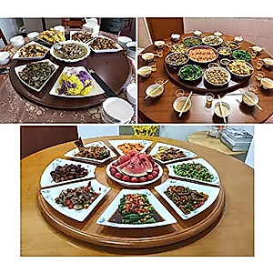 Lazy Susan Turntable, Wooden Kitchen Serving Plate Round Rotating Tray for Hotel Restaurant Family Kitchen, Dining Table Centerpiece/Wood (Size : 60cm/23.6in)