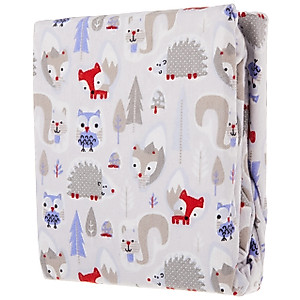 Winter Park Fitted Crib Sheet - 100% Cotton; White, Tan, Gray, Pink, Orange, Blue, Yellow, Brown; Fully Elasticized; 10-Inch Pockets; Fits Standard Crib Mattress 28 in x 52 in;