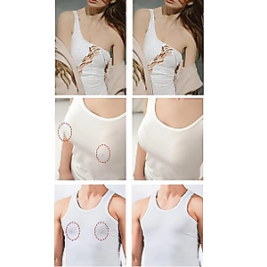 StrCloud Disposable Bra Pad Self-Adhesive Breast Covers 25 Pairs, Invisible Breathable Nipple Covers Breast Petals Breast Cover for Women and Men (Non-woven fabric) Beige