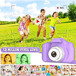 Desuccus Kids Camera,Christmas Birthday Gifts for Girls Age 3-9, HD Digital Video Cameras for Toddler Portable Toys for 3 4 5 6 7 8 Year Old Girl 32GB