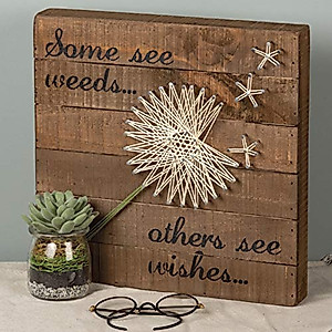 Primitives by Kathy 30457 String Art Box Sign, Dandelion Wishes