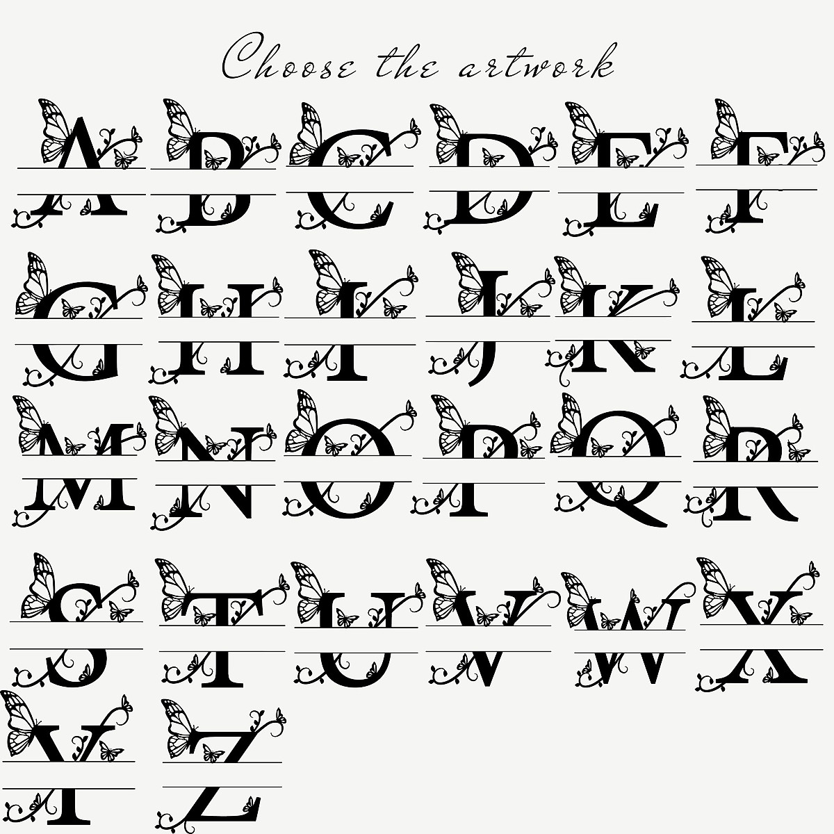 LifGif Butterfly Initial Split Monogram Personalized Tumbler 40 oz Laser Engraved, Insulated Cup with Handle, Lid and Straw, Gifts for Women, Personalized Valentines Day Birthday Gifts for Her