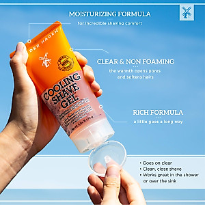 Van Der Hagen Cooling Shave Gel - Invigorating, Non-Foaming Shave Gel, Cools and Refreshes Skin, Helps Reduce Nicks, Razor Burn and Irritation, 6 oz