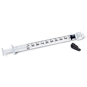 CML Supply 1cc/1ml Dispensing Syringe case of 1000 with tip caps