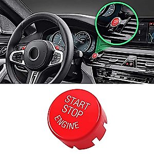 Jaronx Sports Red Start Stop Engine Switch Button Compatible with BMW,Power Ignition Start Stop Button Replacement(Compatible with BMW 1 2 3 4 5 6 7 X1 X3 X4 X5 X6/F30 F10 F01 F15 G01 G30 G31 G11 G12)