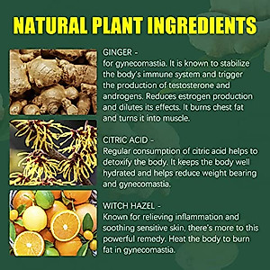 Yuege 3PC SoliPac Gynecomastia Tightening Ginger Cream, Gynecomastia Firming Ginger Cream