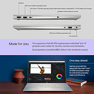 HP 2023 Newest Pavilion Laptop for Business, 15.6" FHD Touchscreen, Intel Core i5-1335U(up to 4.6GHz, Beats i7-1270P) 64GB RAM, 1TB SSD, Intel Iris Xe Graphics, Wi-Fi 6, Webcam, Windows 11 Home