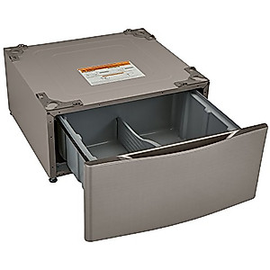 Kenmore Elite 51043 29" Wide Laundry Pedestal with Storage Drawer in Metallic silver