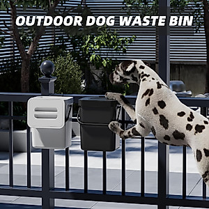 2 Pack Kitchen Trash Can with Lid, Double Bathroom Garbage Can, Small Countertop Compost Bin, Mounted Office Waste Basket, Under Sink Hanging Trash Bin, Pet Waste Container Outside, 5L/1.3Gal, White