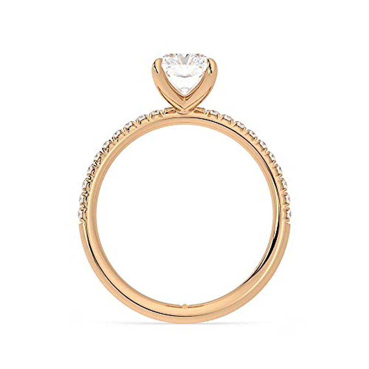 CUSTOMIZE JEWELS 6.50 Carat- 12x10 MM Radiant Cut Solitaire Moissanite Engagement Ring In 14k Gold with Accent Stone For Women,D-VVS1 (14k Rose Gold, 5.5)