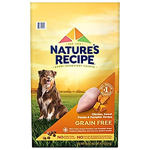 Nature′s Recipe Dry Dog Food, Grain Free Chicken, Sweet Potato & Pumpkin Recipe, 24 lb. Bag