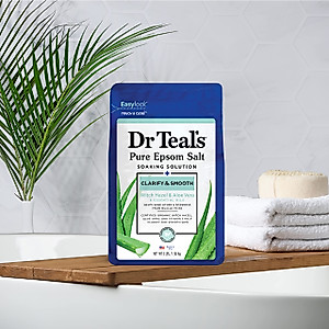 Dr Teal's Pure Epsom Salt Soak, Clarify & Smooth with Witch Hazel & Aloe Vera, 3 lbs
