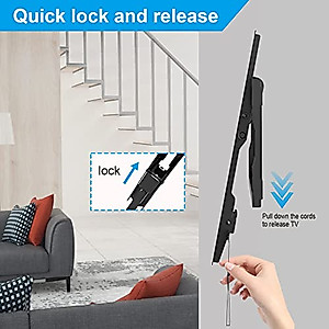 Tilting TV Wall Mount for Most 26-60 Inch TVs, Tilt TV Mount with Quick Release Lock, Low Profile Wall Mount TV Bracket Max VESA 400x400mm, Holds up to 99 lbs, Fits 8''-16'' Studs by USX STAR