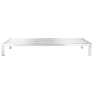 Winco 20-Inch by 60-Inch Dunnage Rack, 8-Inch High, 1200-Pound Capacity, Medium, Aluminum