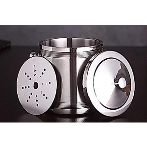 Ice Bucket with Lid, Tongs, Insulated Double Wall Design, Premium Quality Brushed Stainless Steel, Handles, 1.4L, Small, Great as a Gift, Great for Parties