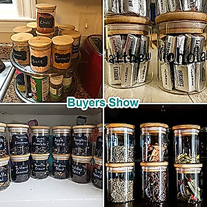 Nialnant 12 Pcs Glass Spice Jars with Bamboo Lids, 6oz Small Glass Jars with Labels & Pen, Glass Storage Jars for Kitchen Tea Coffee Sugar Nuts