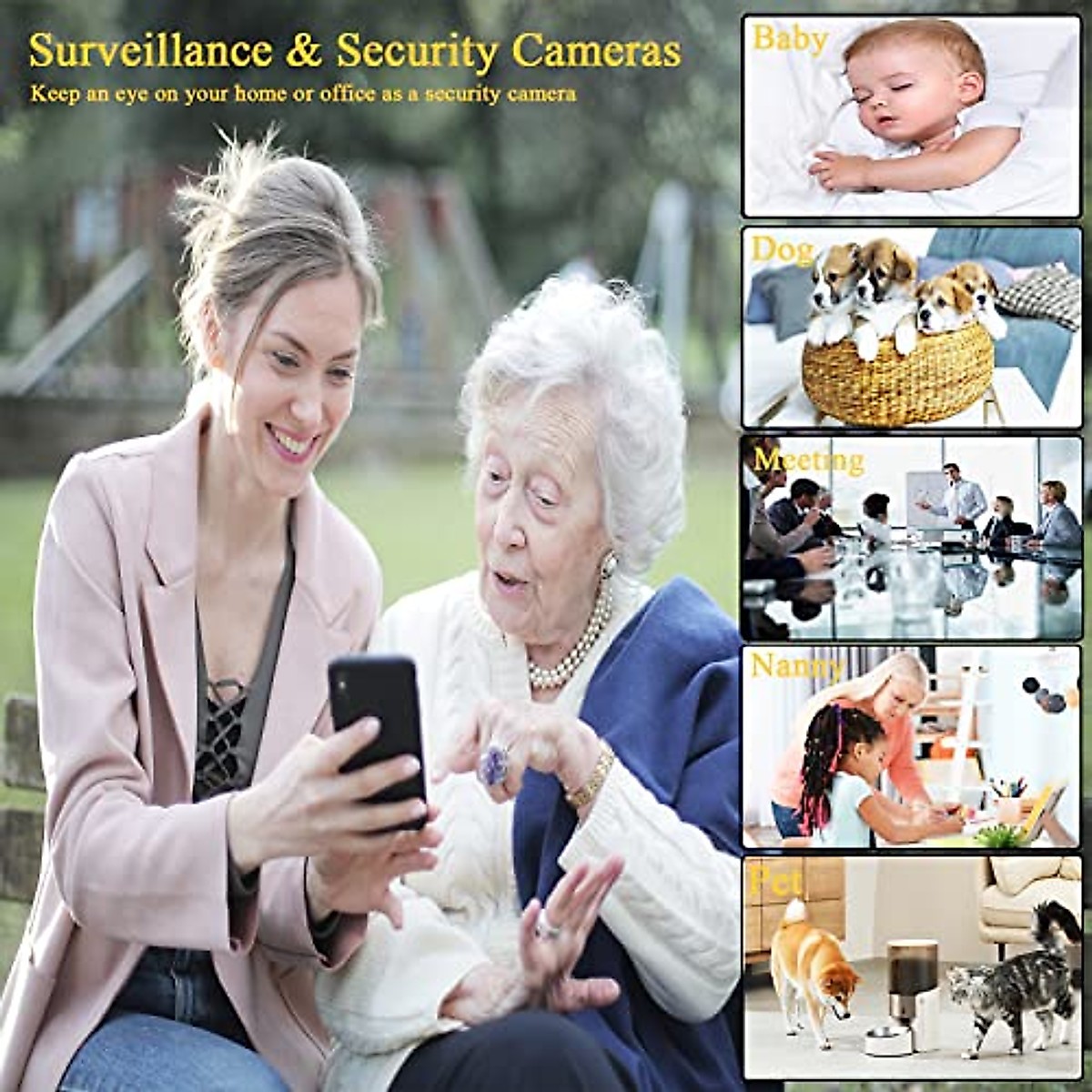 Chihod Hidden Camera Mini Spy Camera: Security Cameras Indoor Outdoor - HD 1080P Portable Camera - WiFi Wireless Camera with Night Vision - Motion Detection - Nanny Cams Home & Office
