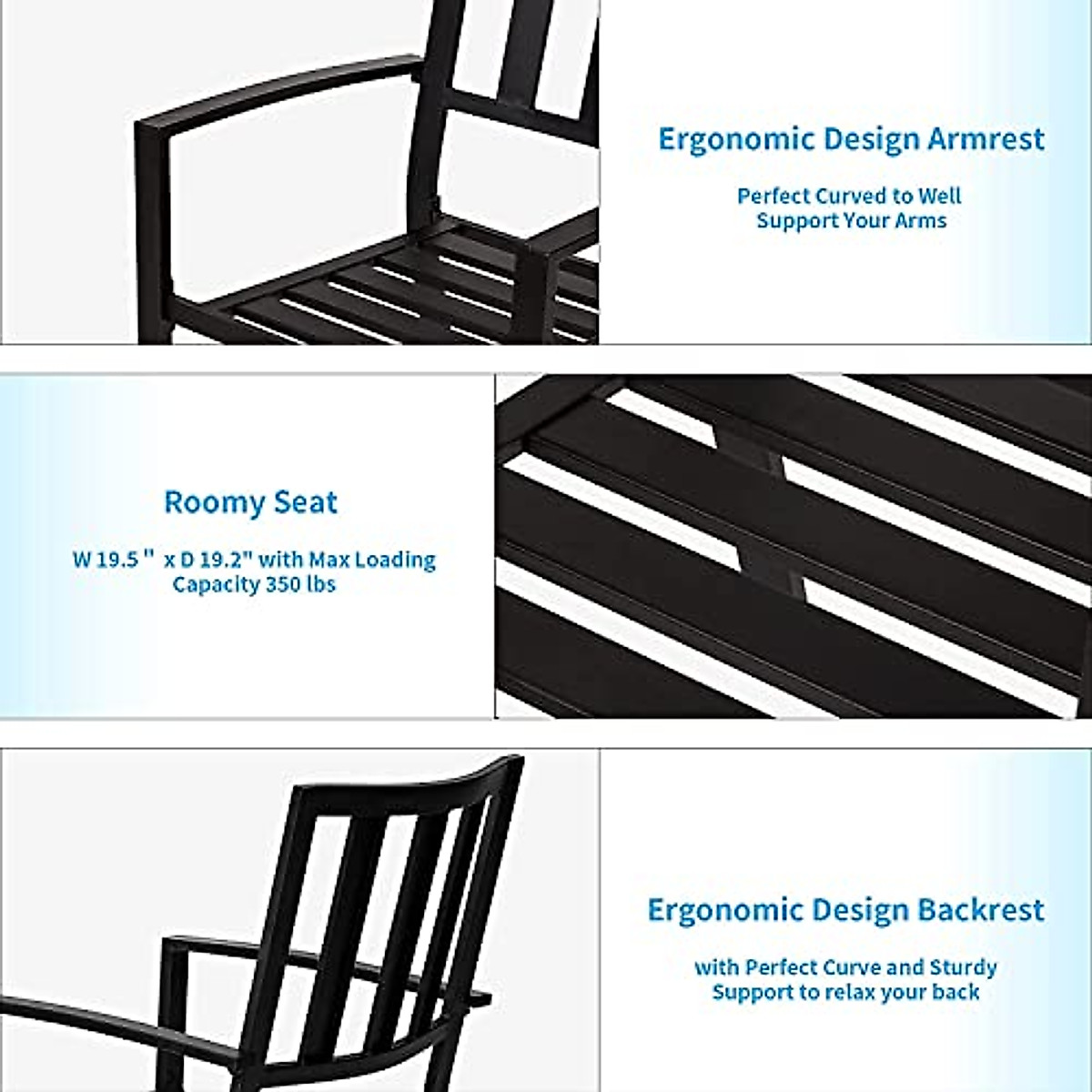 FREESky 5-Piece Patio Dining Set, Outdoor Furniture Set: Square Wood-Like Garden Table with Umbrella Holes & 4 Stackable Backyard Chairs