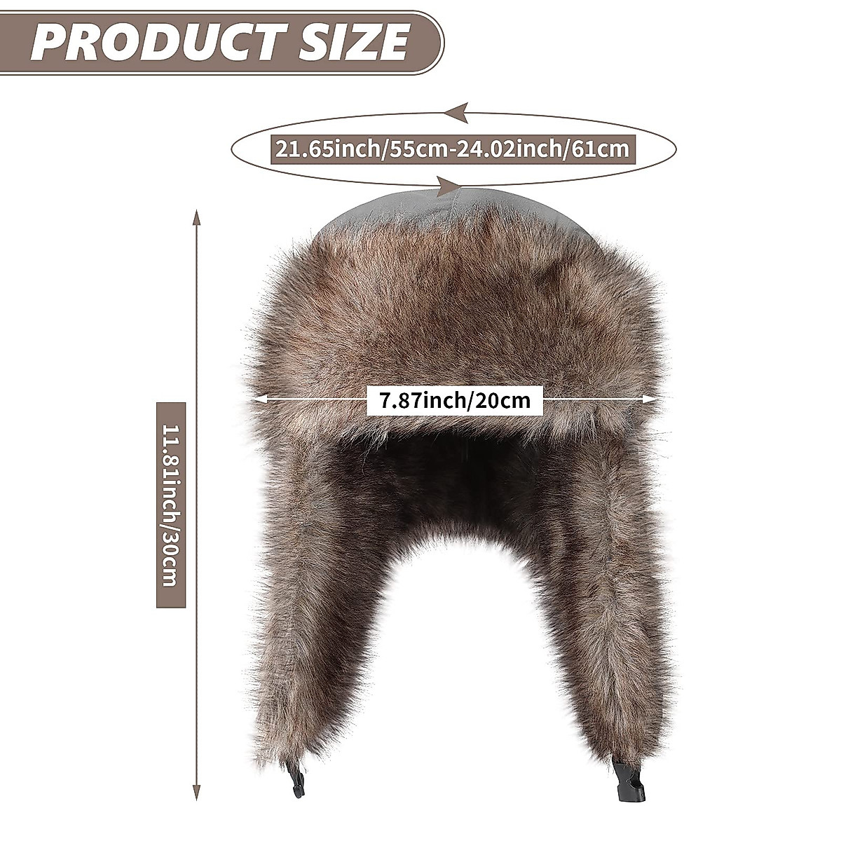 Coume 3 Pieces Russian Trapper Ushanka Hats for Men Women Warm Windproof Winter Hats with Ear Flaps Classic Style