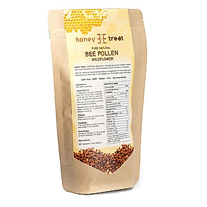 Bee Pollen Granules by Honey Treat- Raw, Pure, Natural, Fresh Wild Bee Pollen- Non GMO- No preservatives- 16 OZ (454g)